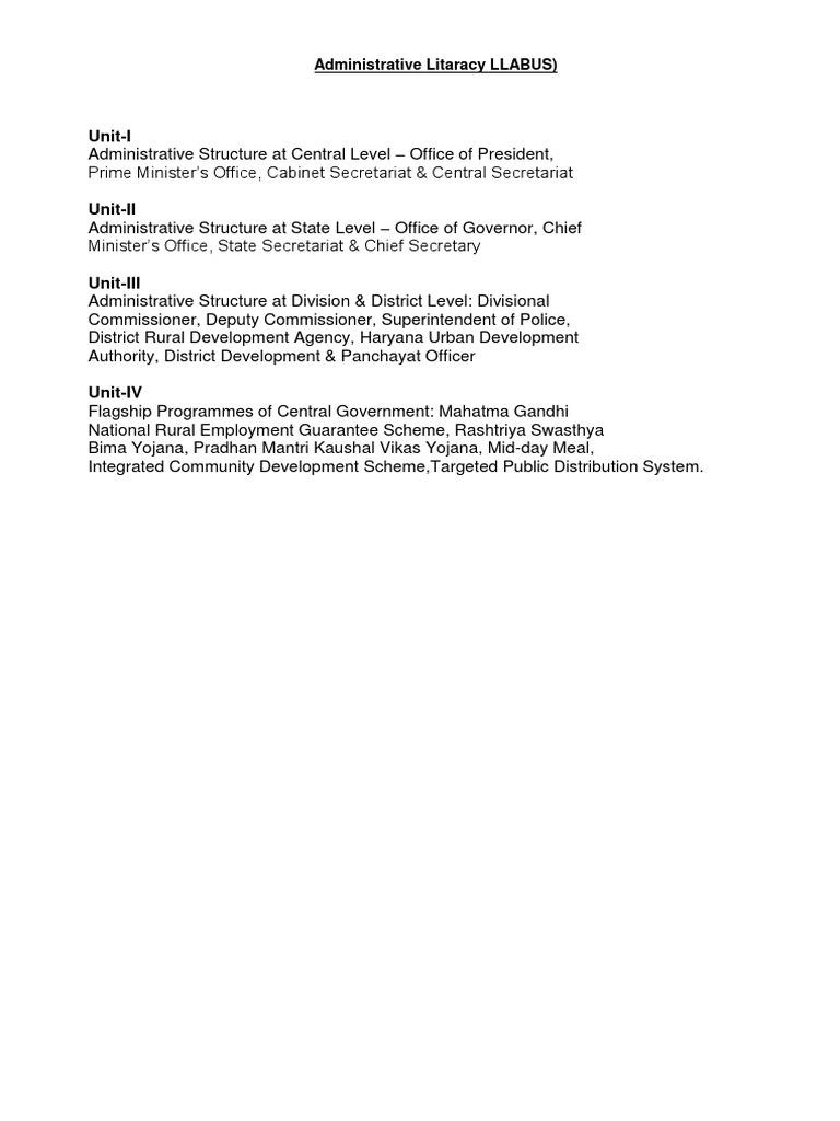 Administrative Structure Overview | PDF