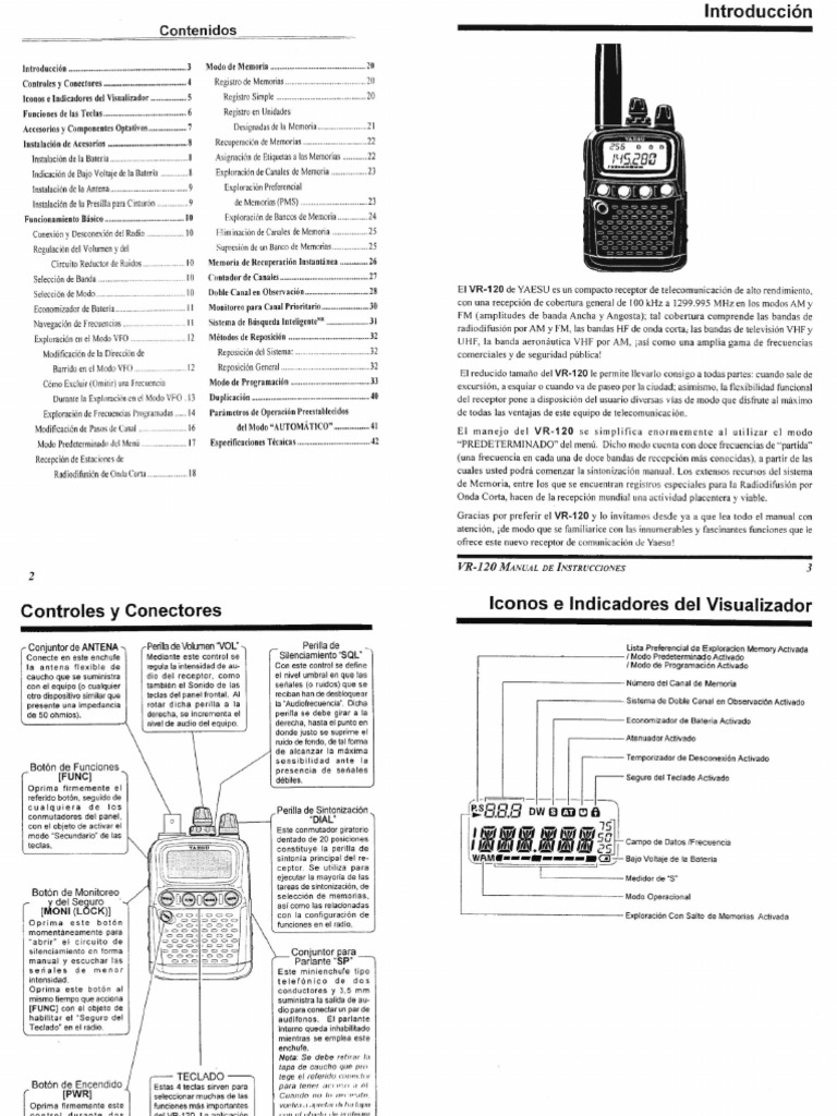 Yaesu VR-120 Manual PDF | PDF