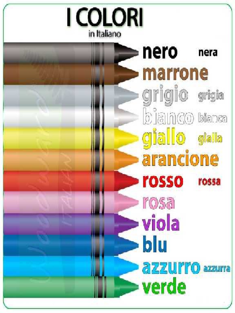 Colors in Italian Colori | PDF