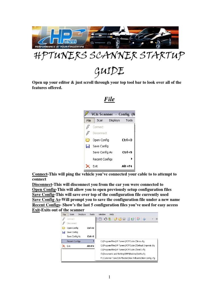 Hptuners Scanner Startup Guide | PDF | Image Scanner | Computer Keyboard