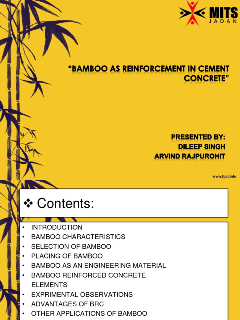 Bamboo As Reinforcement in Cement Concrete Presentation | PDF ...