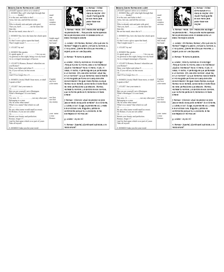 Balcony Scene English - Spanish | PDF | Ocio