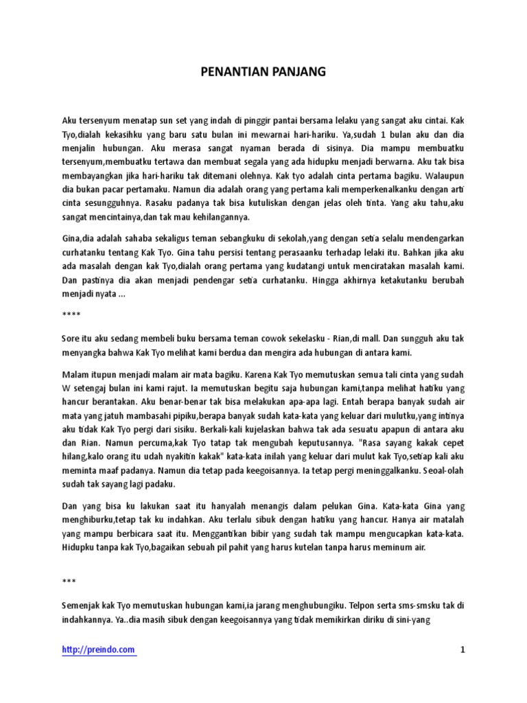 Contoh Cerpen Panjang Hahaha | PDF