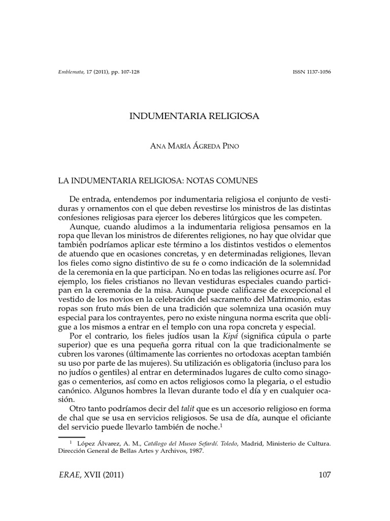 Indumentaria Religiosa - ANA MARÍA ÁGREDA PINO | PDF | anglicano | Ropa