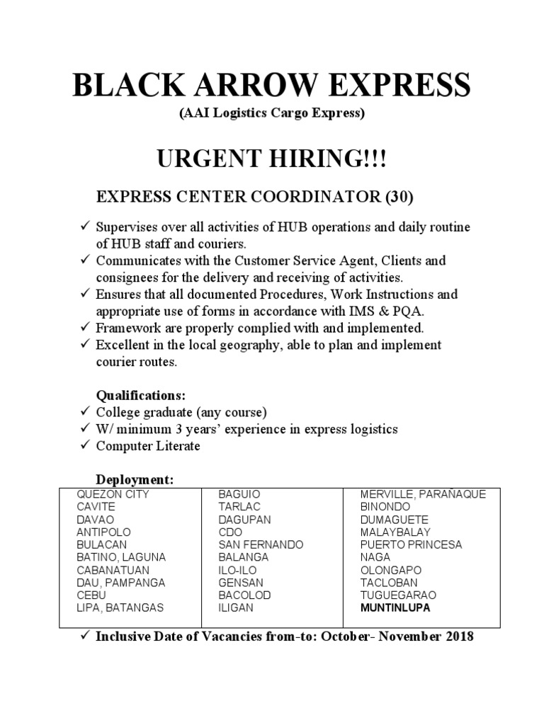 Aai Logistics Cargo Expressblack Arrow 101018 | PDF | Business