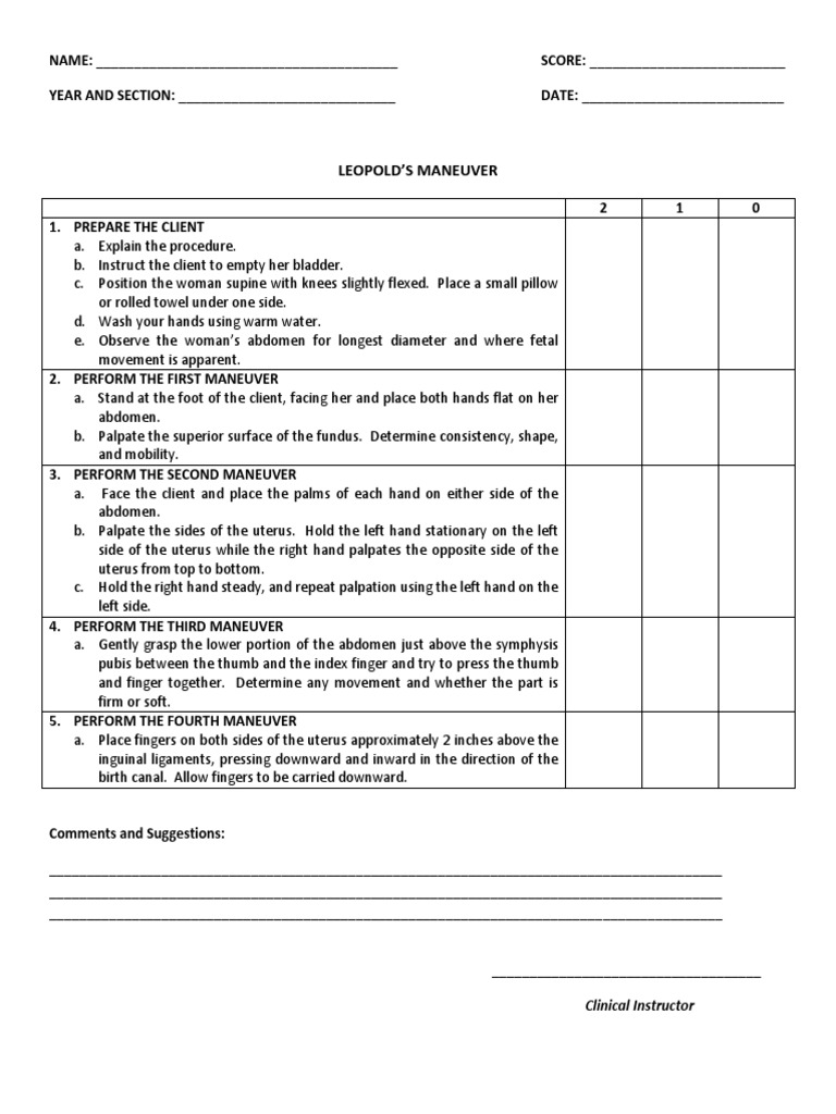 Leopolds Maneuver - Return Demo | PDF