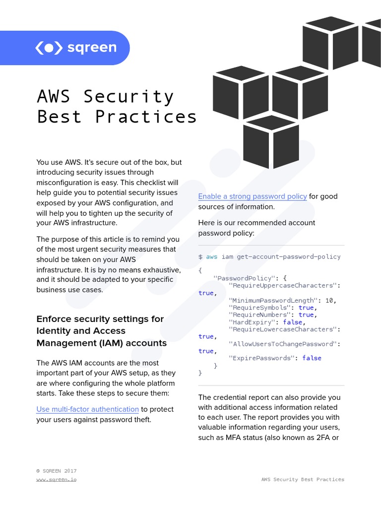Aws Security Best Practices Pdf Ip Address Information Technology