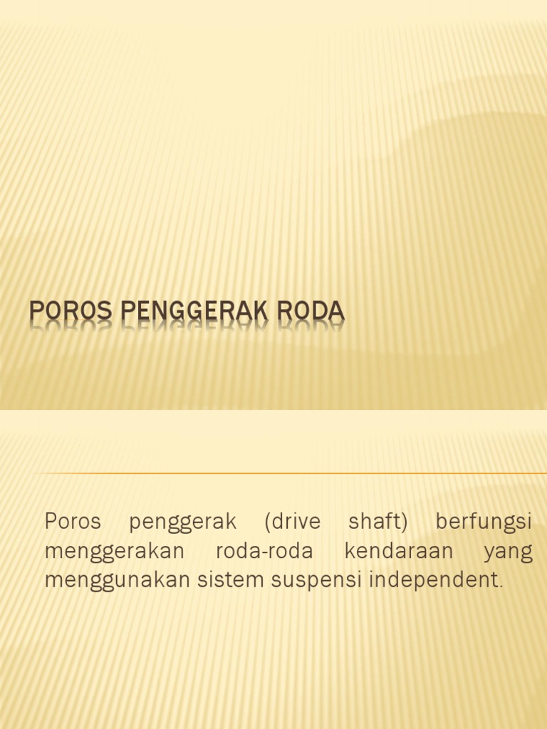 Poros Penggerak Roda | PDF