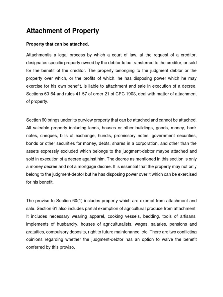 Attachment of Property | Download Free PDF | Garnishment | Promissory Note