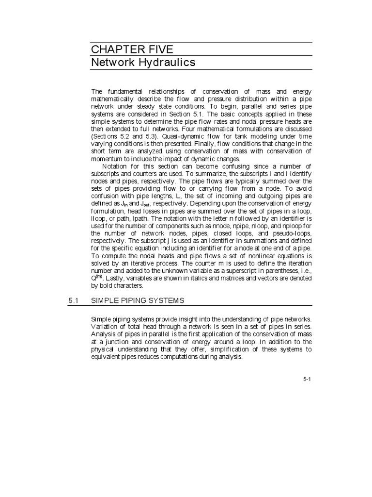 Hydraulic Network Analysis | PDF | Teaching Mathematics | Nature
