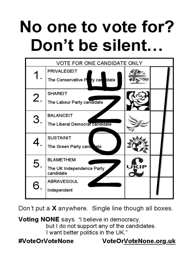 How To Vote None Poster A4 | PDF