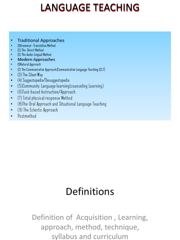 Traditional and Modern Language Teaching Methods | PDF | Semiotics ...