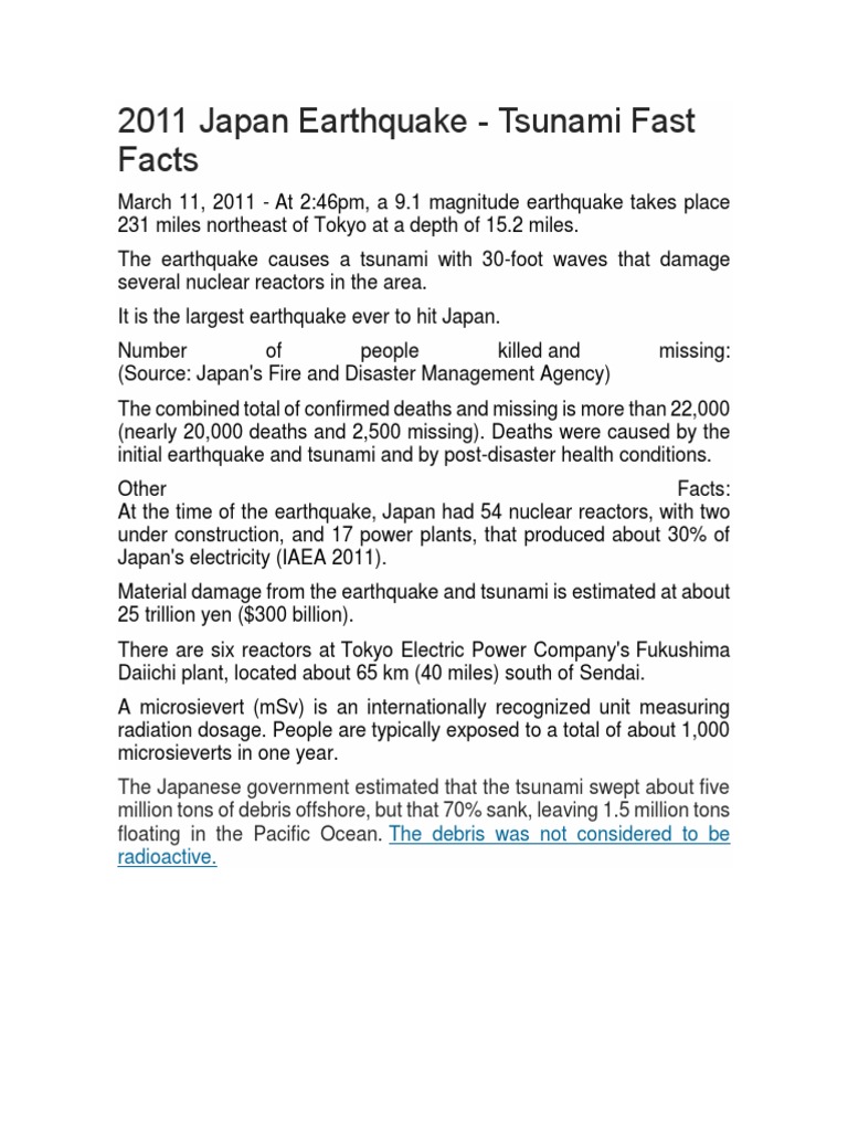 2011 Japan Earthquake | PDF