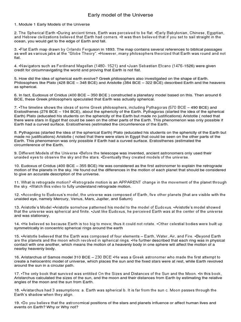 Early Model of The Universe | PDF | Heliocentrism | Tycho Brahe