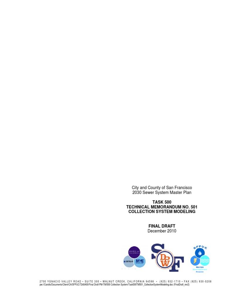 SF SSMP 2030 Task 500 TM501 - Collection System Modeling - 2010 Draft ... SF SSMP 2030 Task 500 TM501 - Collection System Modeling - 2010 Draft ...