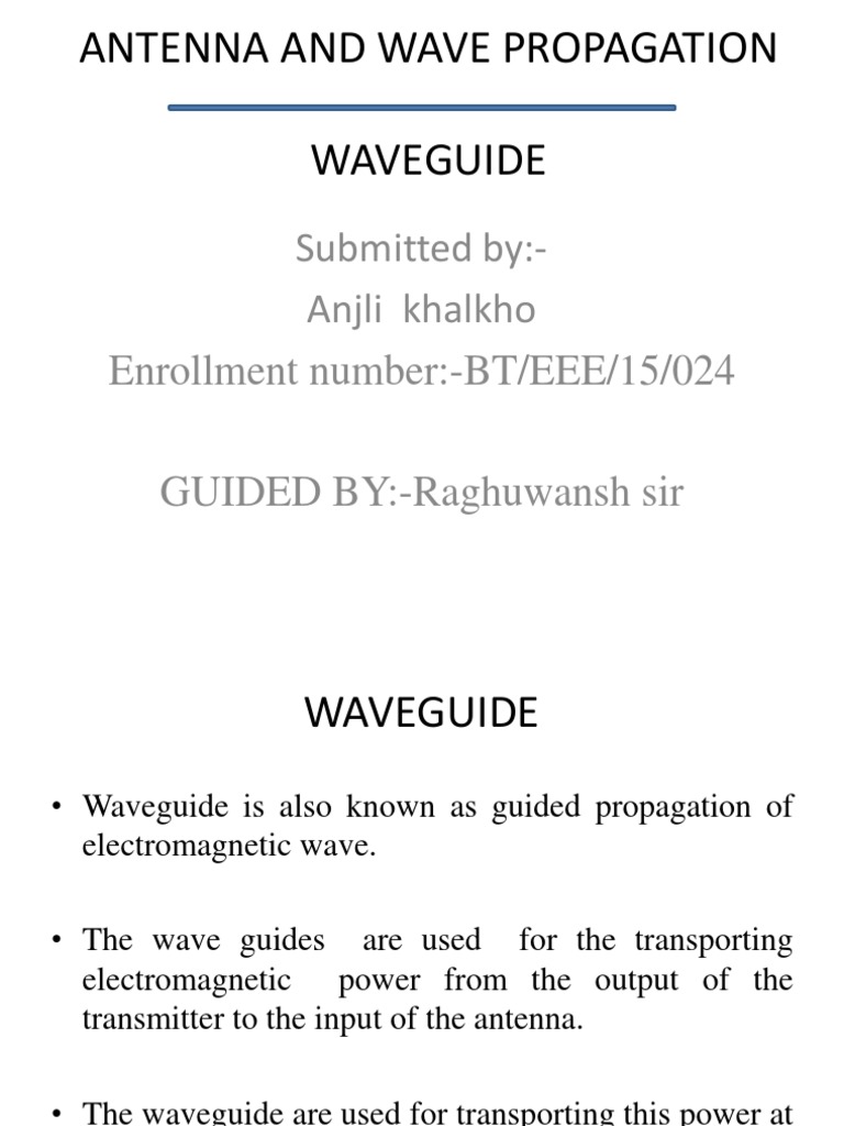 Types of Waves in Waveguides | PDF