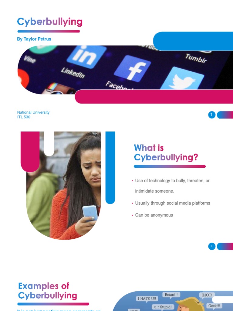 Cyberbullying Presentation | PDF | Cyberbullying | Bullying