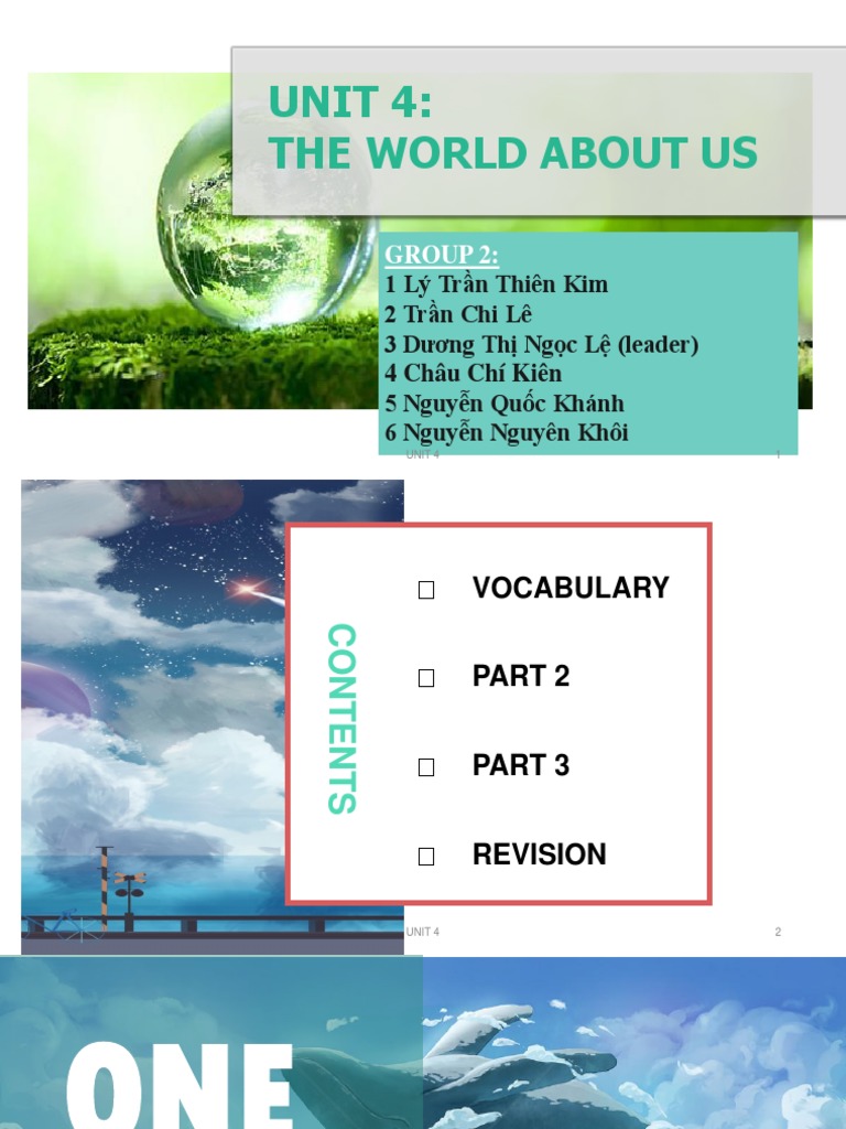 Unit 4: The World About Us: Group 2 | PDF | Environmental Issues ...