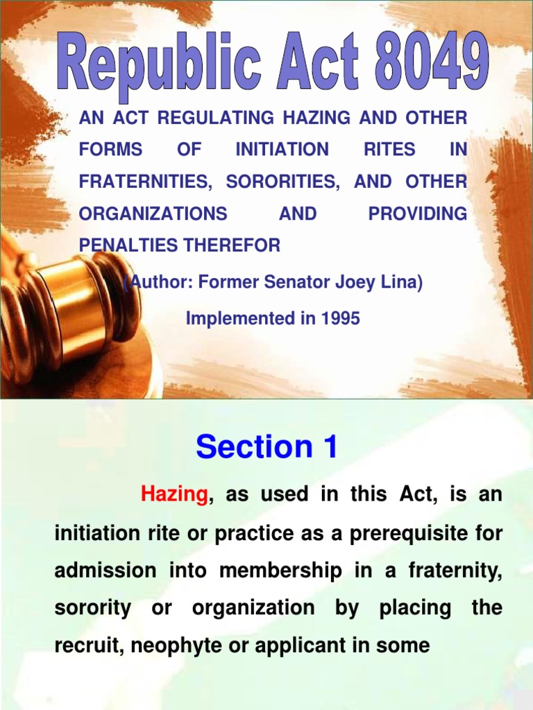 R.A. 8049 Final | Download Free PDF | Fraternities And Sororities ...