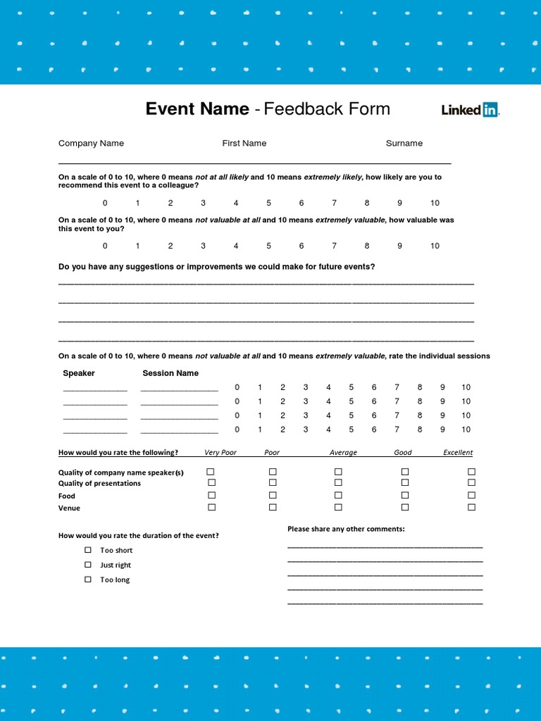 Event Feedback Form | PDF | Cognition | Business