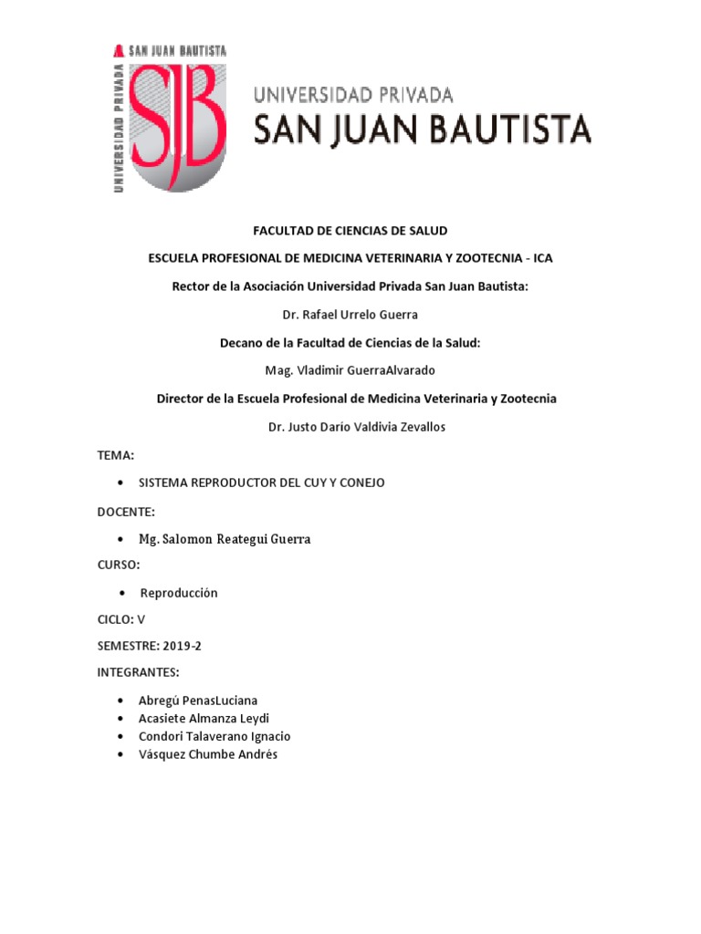Sistema Reproductor del Cuy y Conejo | PDF | Testículo | Sexualidad
