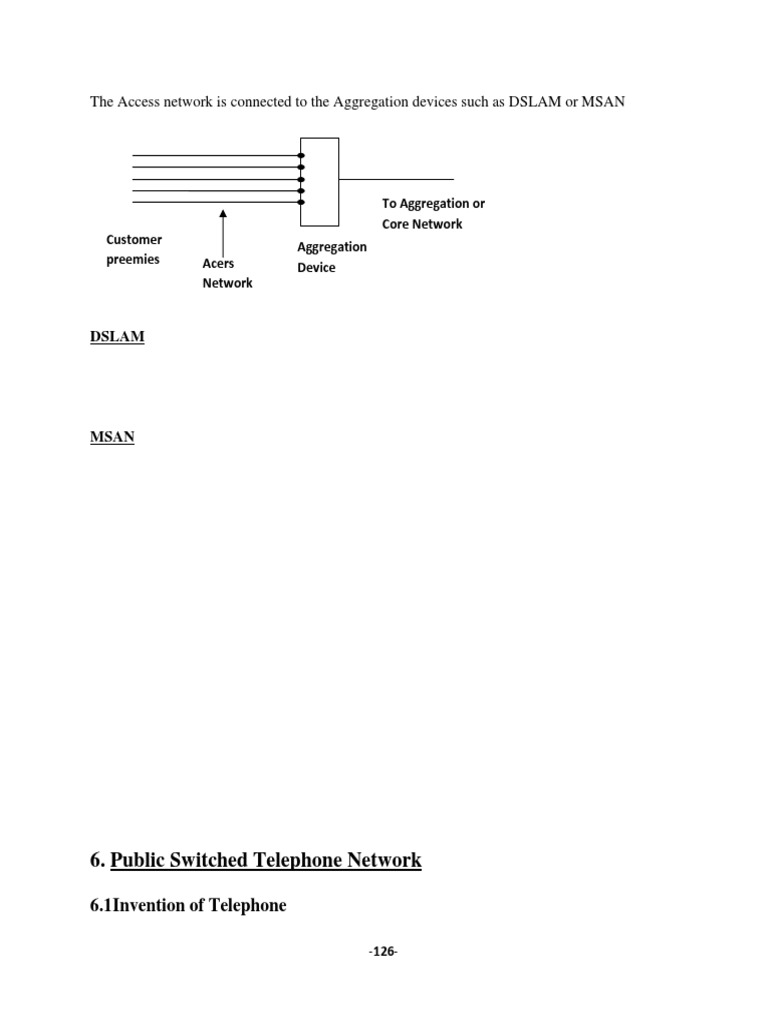 The Access Network Is Connected To The Aggregation Devices Such As ...