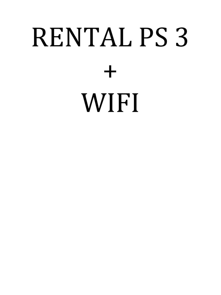 Rental PS 3 | PDF