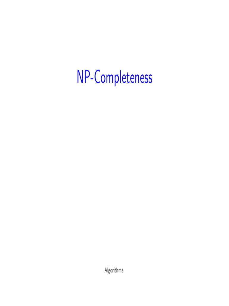 An Introduction to NP-Completeness Theory | PDF | Time Complexity | Computational Complexity Theory