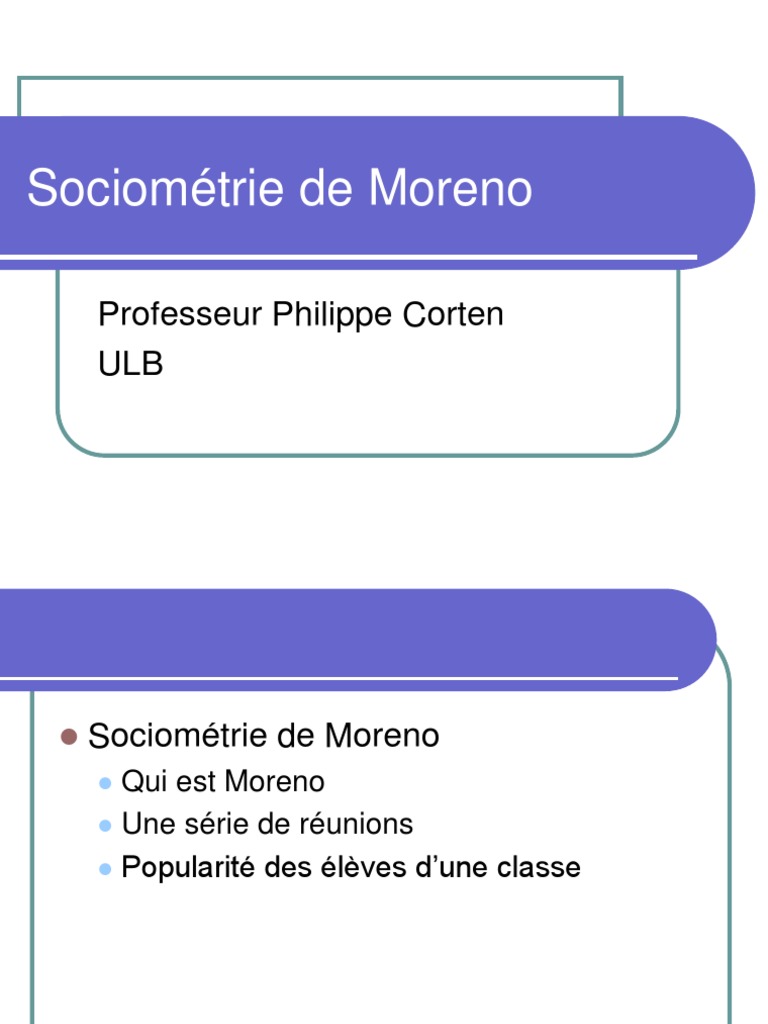 Analyse de la sociométrie de Moreno | PDF