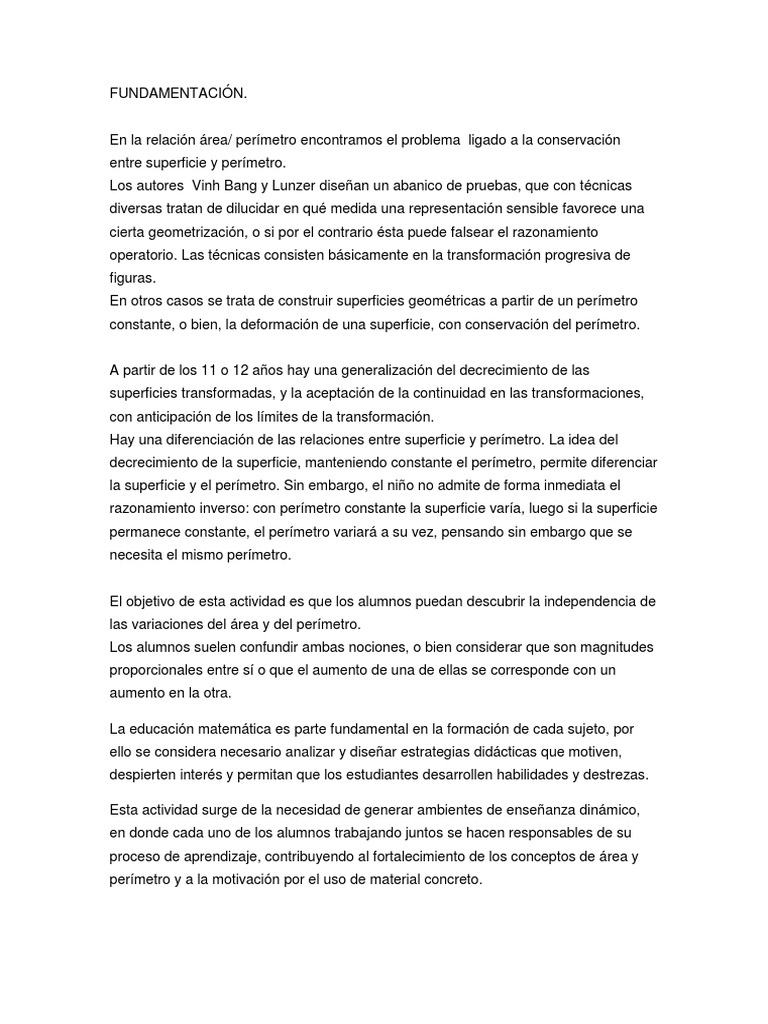 FUNDAMENTACIÓN Actividad 2 | PDF | Aprendizaje | Enseñanza de matemática