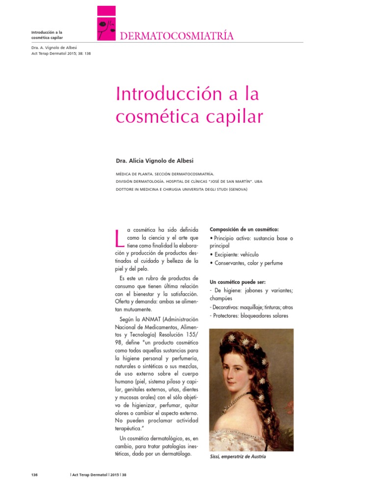 Introducción a la cosmetica capilar.pdf | Champú | Productos cosméticos