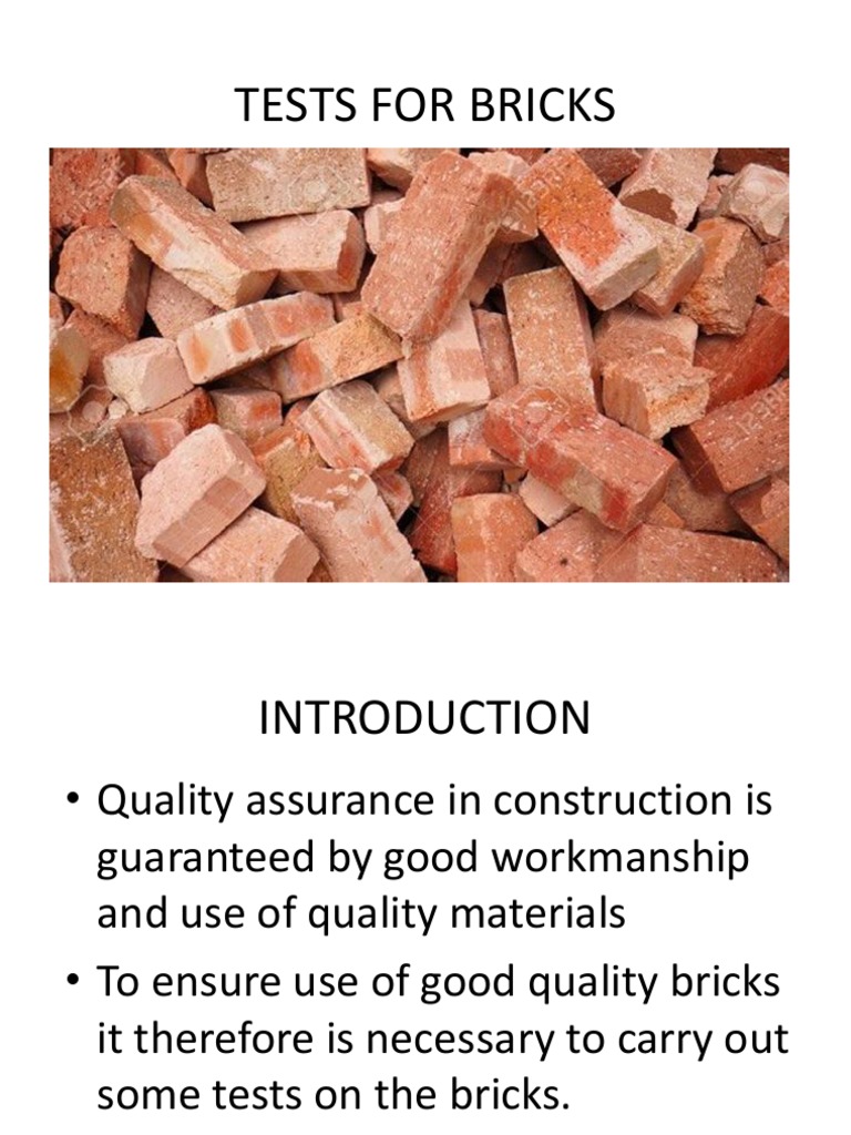 Tests For Bricks | PDF | Brick | Water