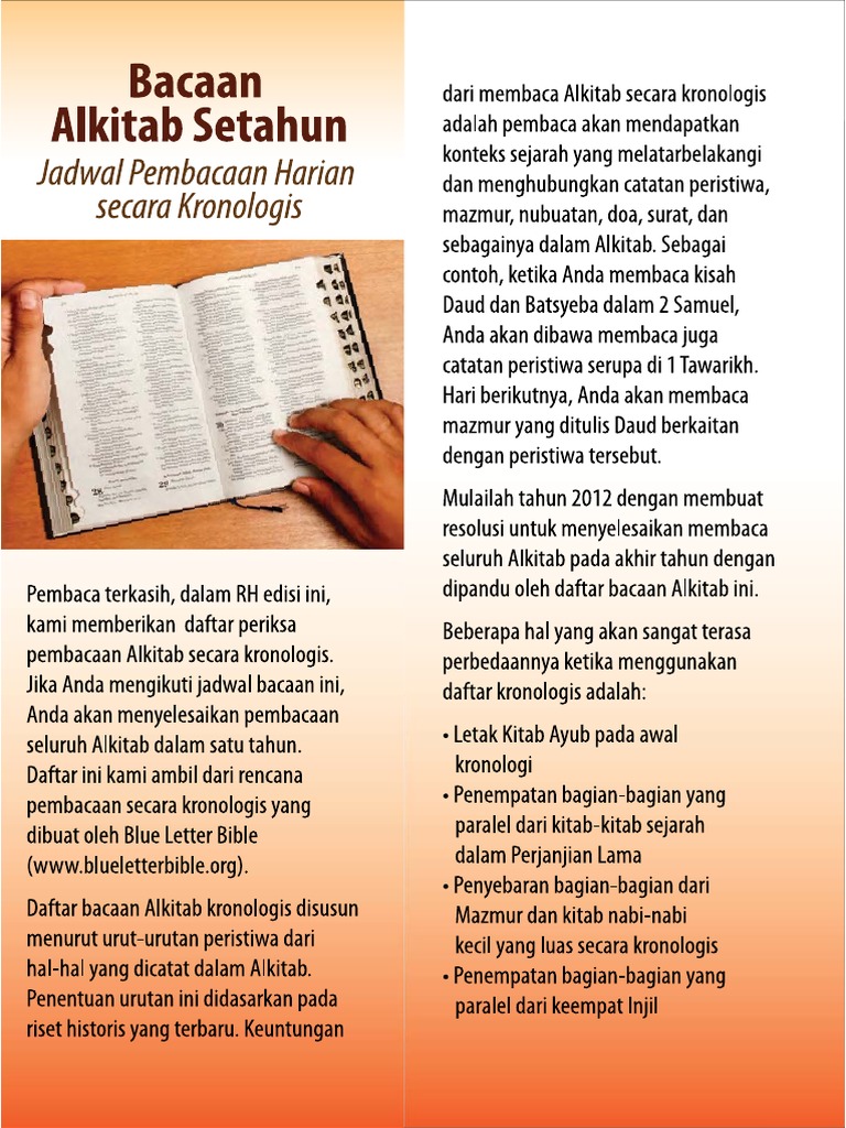 Daftar Bacaan Alkitab Setahun RH PDF | PDF
