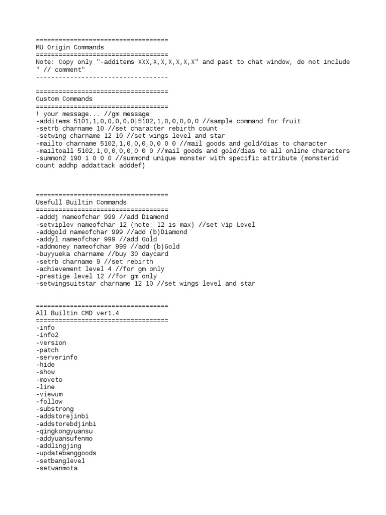 GM Commands | PDF | Leisure | Sports
