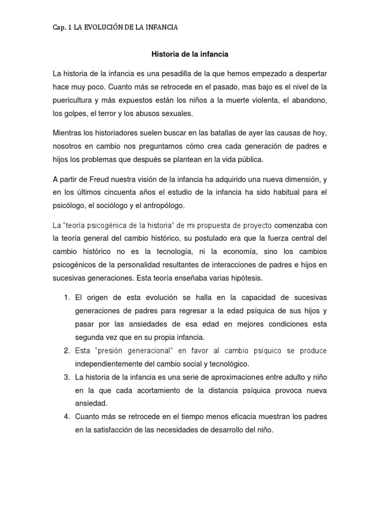 LLOYD DEMAUSE - Historia de La Infancia | PDF | Adultos | Evolución