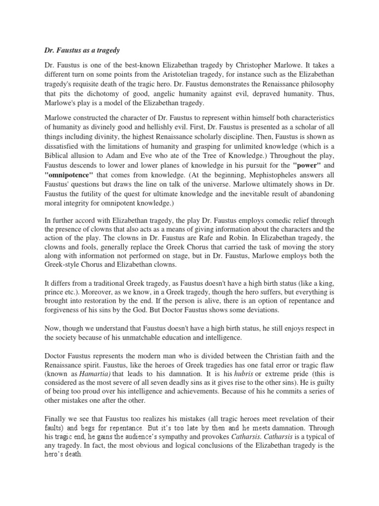 Faustus | PDF | Tragedy | Devil