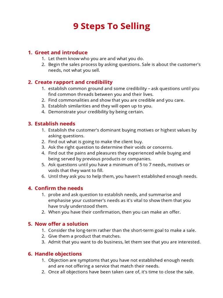 9 Steps To Selling: 1. Greet and Introduce | PDF
