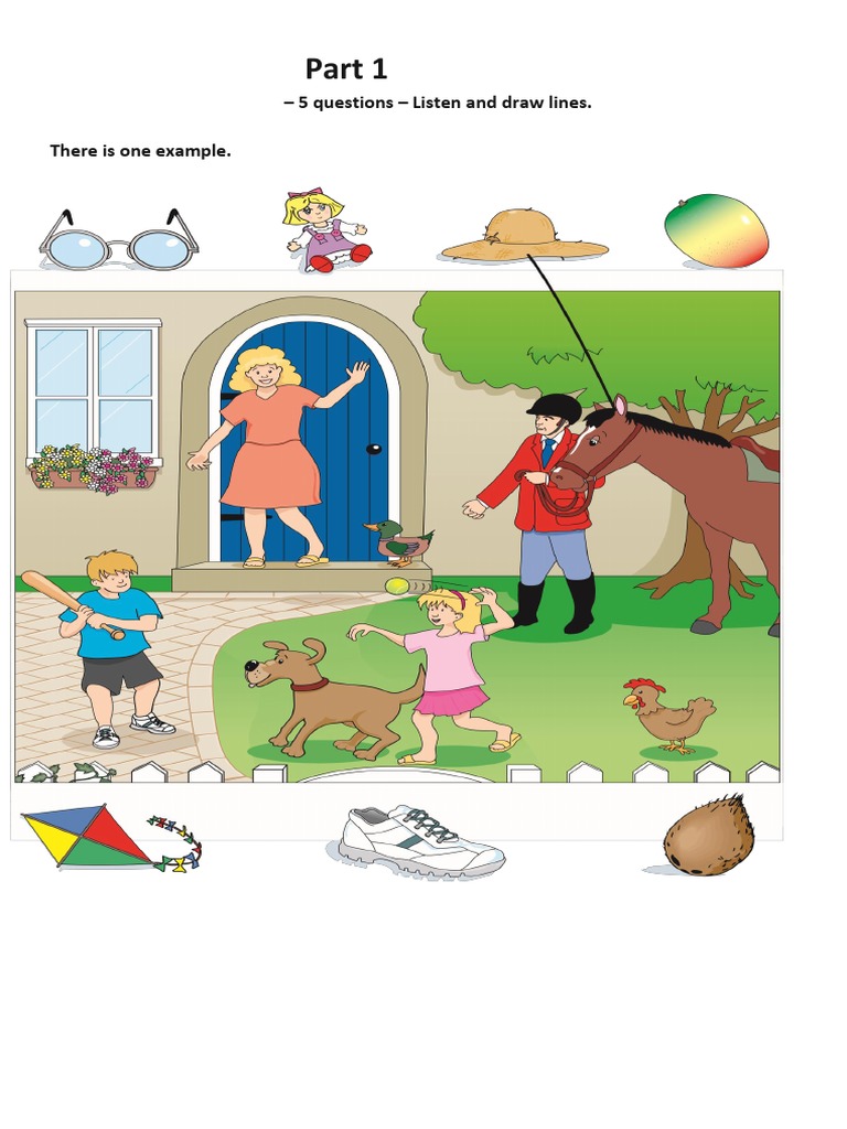 5 Questions - Listen and Draw Lines. There Is One Example | PDF