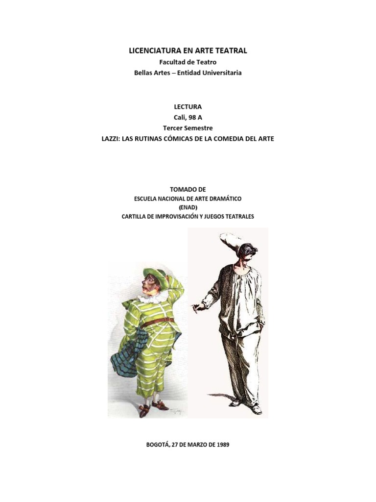 Lazzi en la Comedia del Arte | PDF | Caza | Ocio