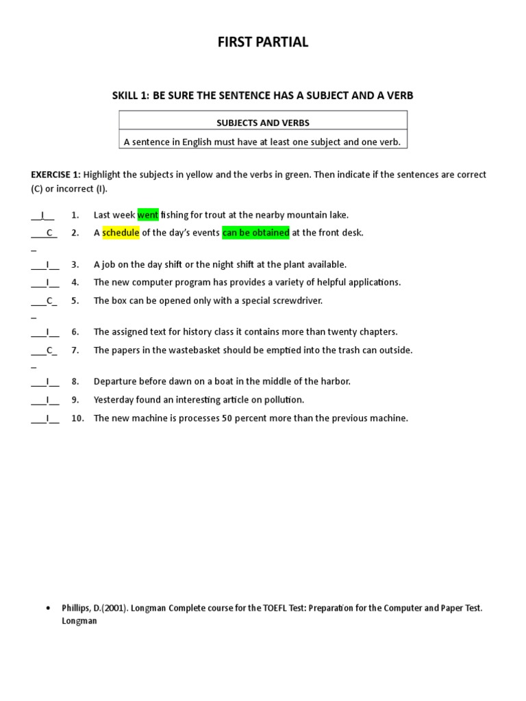 Structure Skill 1 | PDF