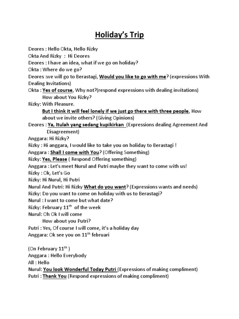 Holiday Plans to Berastagi | PDF
