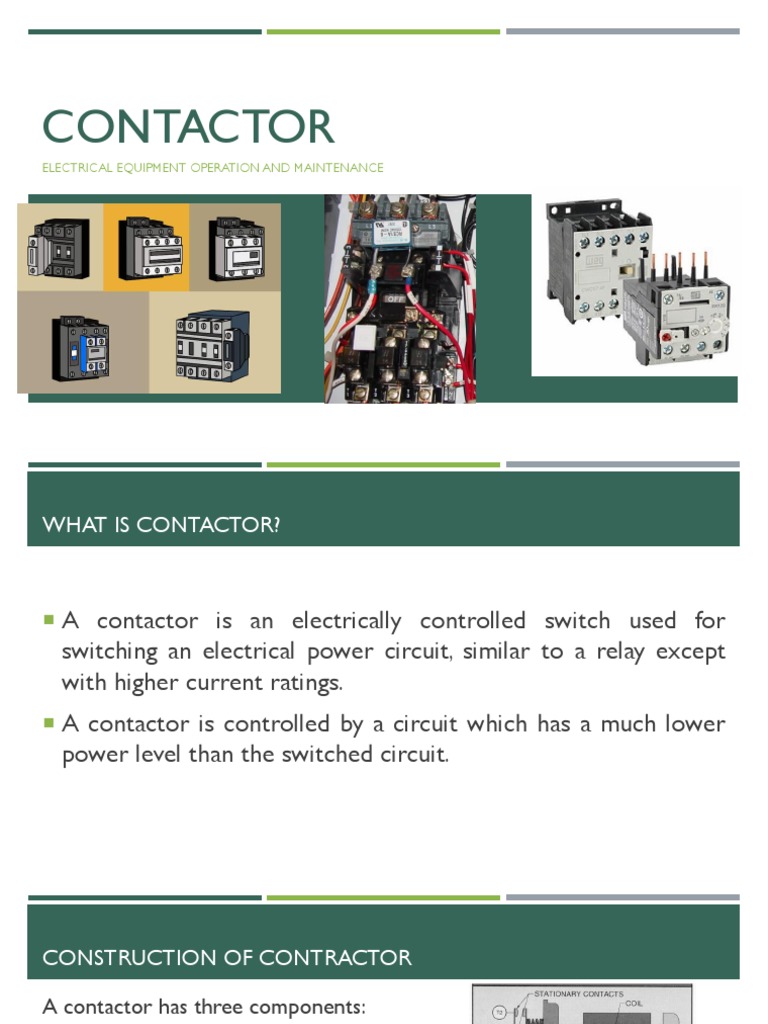 Contactor: Electrical Equipment Operation and Maintenance | PDF ...
