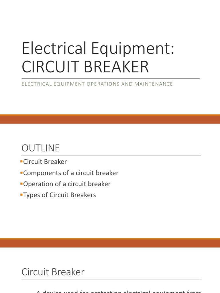 Electrical Equipment: Circuit Breaker | PDF | Electric Arc | Electric Power