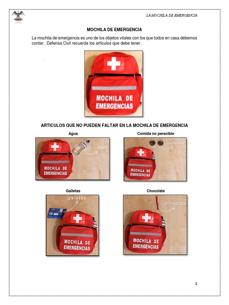 Mochila de Emergencia | PDF | Primeros auxilios | Naturaleza