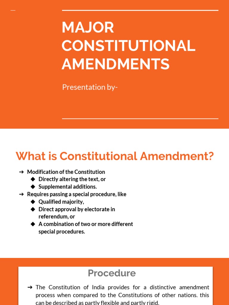 Major Amendments in Indian Constitution | PDF | Constitutional ...