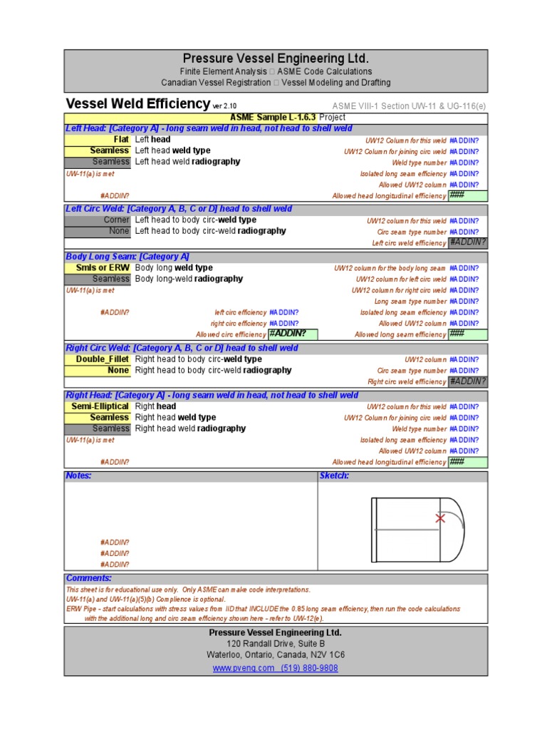 Pressure Vessel Weld Efficiency Analysis | PDF | Mechanical Engineering ...