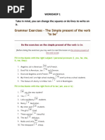 To Be Exercise | PDF | Linguistic Typology | Cognitive Science