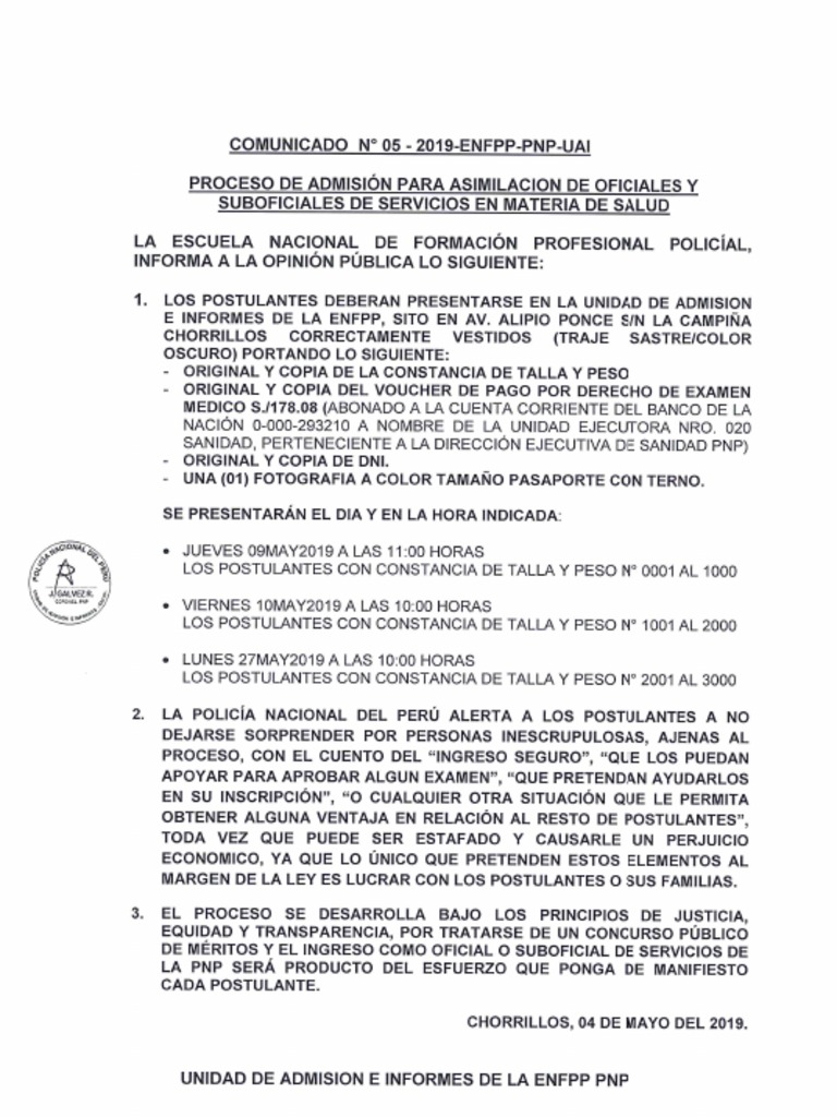 Comunicado #05 Asimilacion | PDF