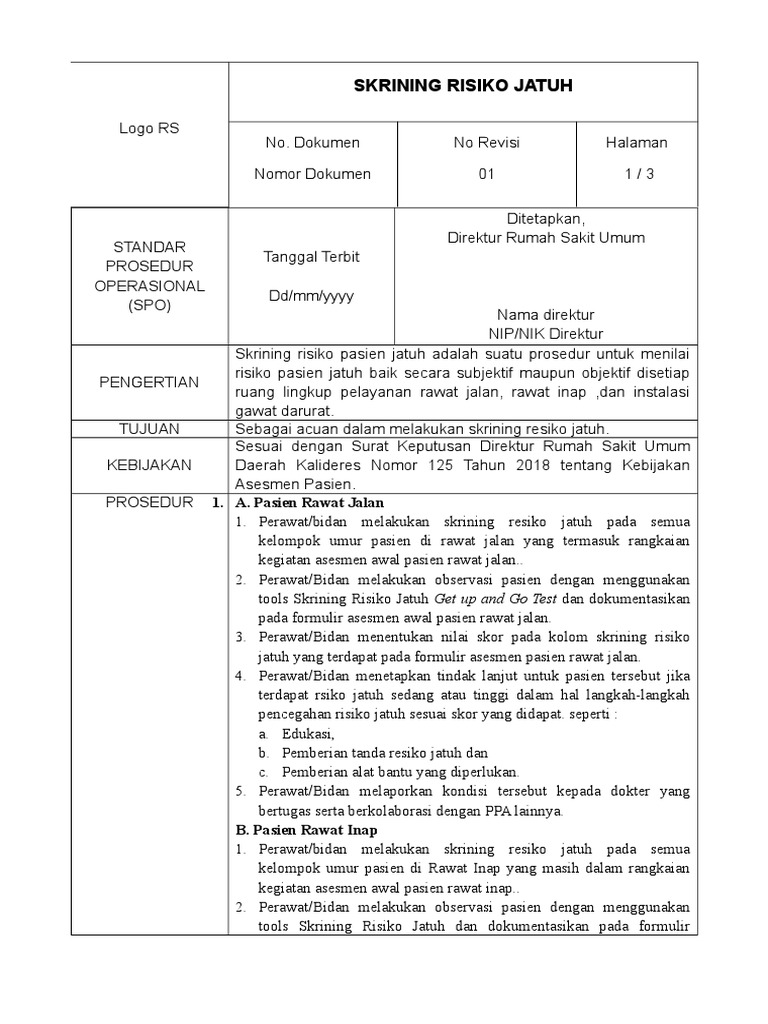 SPO Skrining Resiko Jatuh | PDF