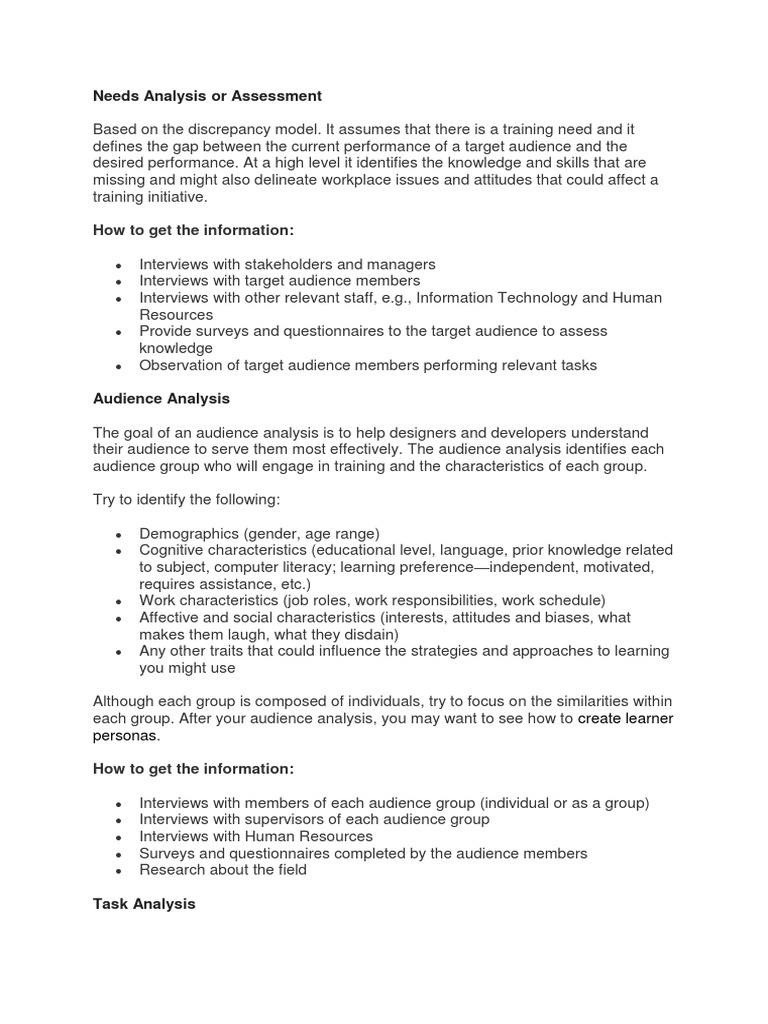 Analysis - Types in ID | PDF | Target Audience | Educational Technology